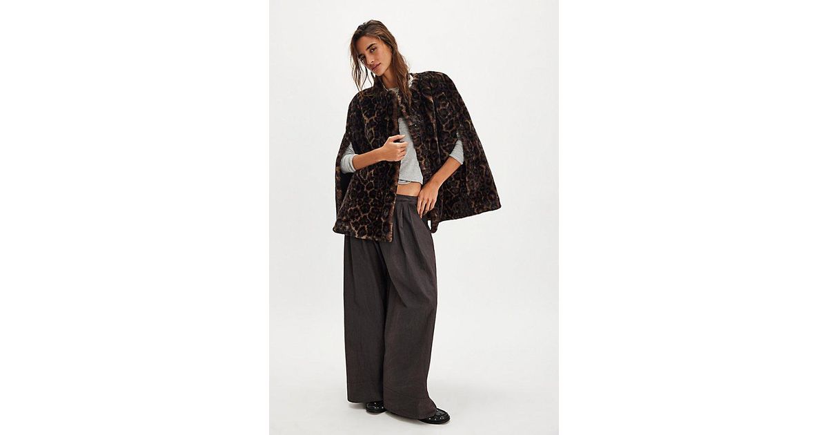 Apparis Sloan Snow Leopard Cape in Black | Lyst