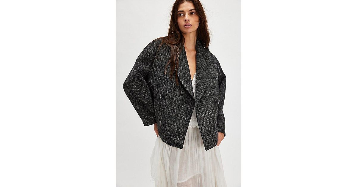 Closed Tweed Cropped Jacket in Black | Lyst