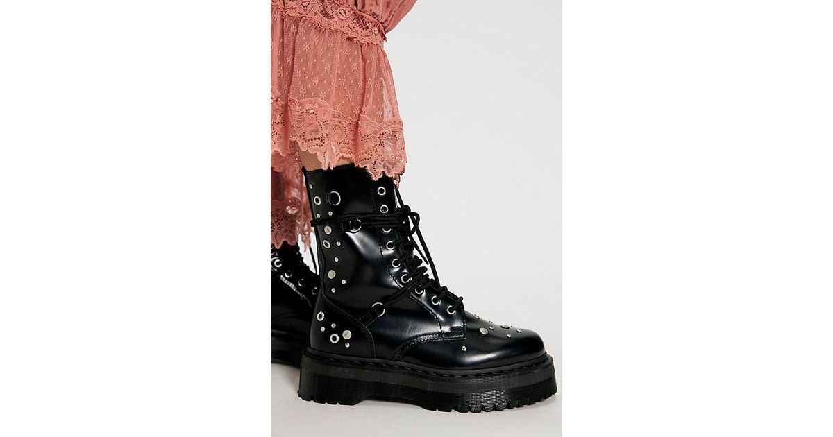Dr. Martens Jadon Hi Studded Boots in Black | Lyst UK