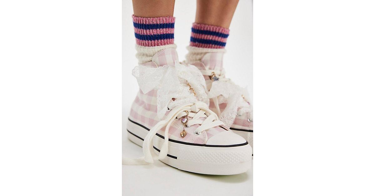 Converse Chuck Taylor All Star Gingham Lift High Top Sneakers | Lyst