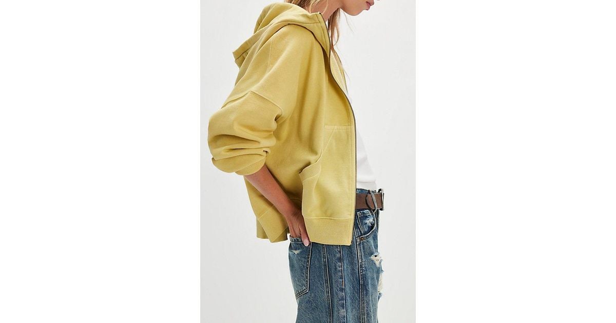 Free People Chill Out Zip Up in Yellow | Lyst UK