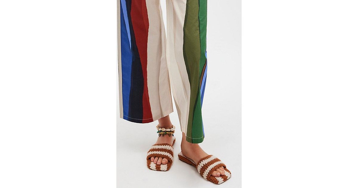 Free People Show Your Stripes Hand Knitted Sandals in Natural | Lyst