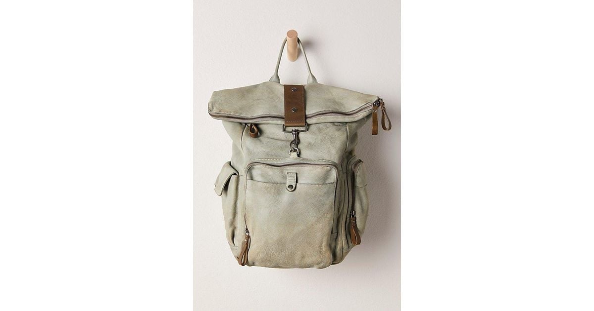Free People Brigade Leather Backpack in Natural | Lyst