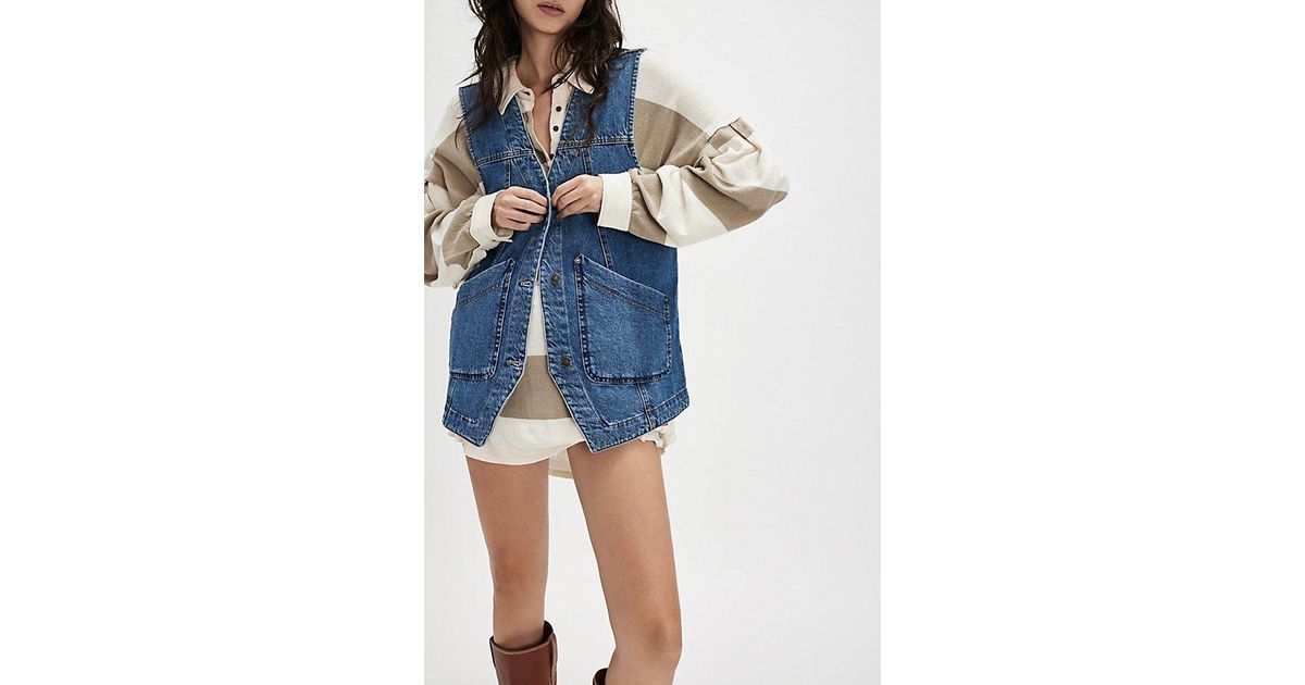 Free People We The Free Valerie Vest in Blue | Lyst