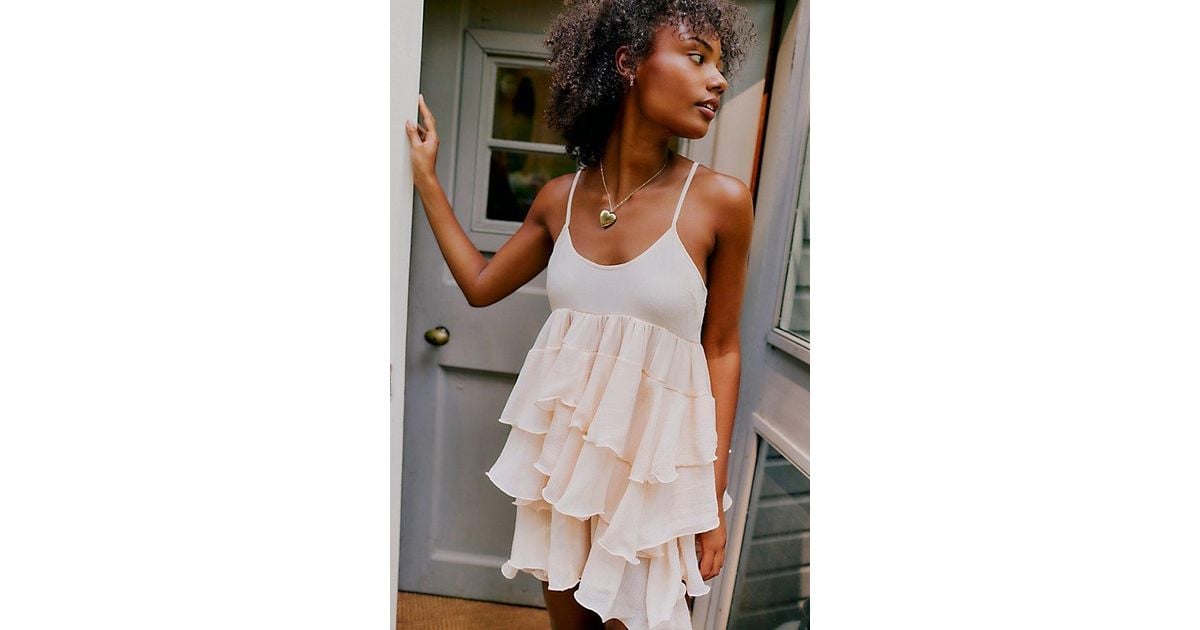Free People Runaway Rockstar Mini Slip in Brown | Lyst