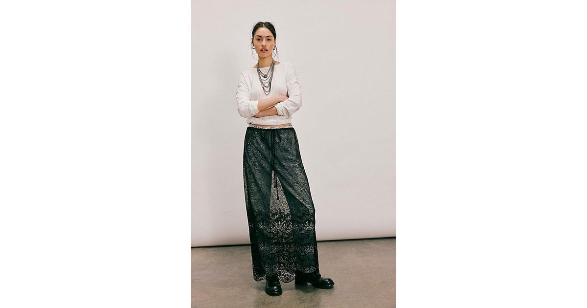 Nigel Preston Straight Lace Skirt in Black | Lyst