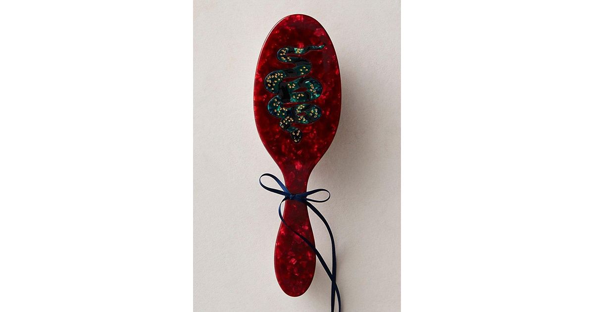 Free People Solar Eclipse Hand-painted Acetate 2-in-1 Brush in Red ...