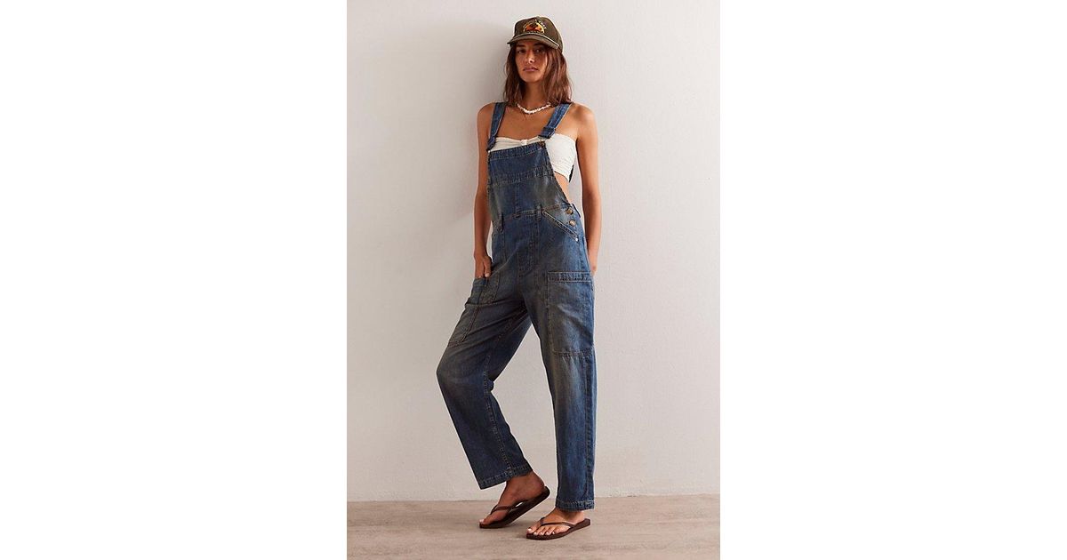 Free People We The Free Way Back Overalls in Blue | Lyst