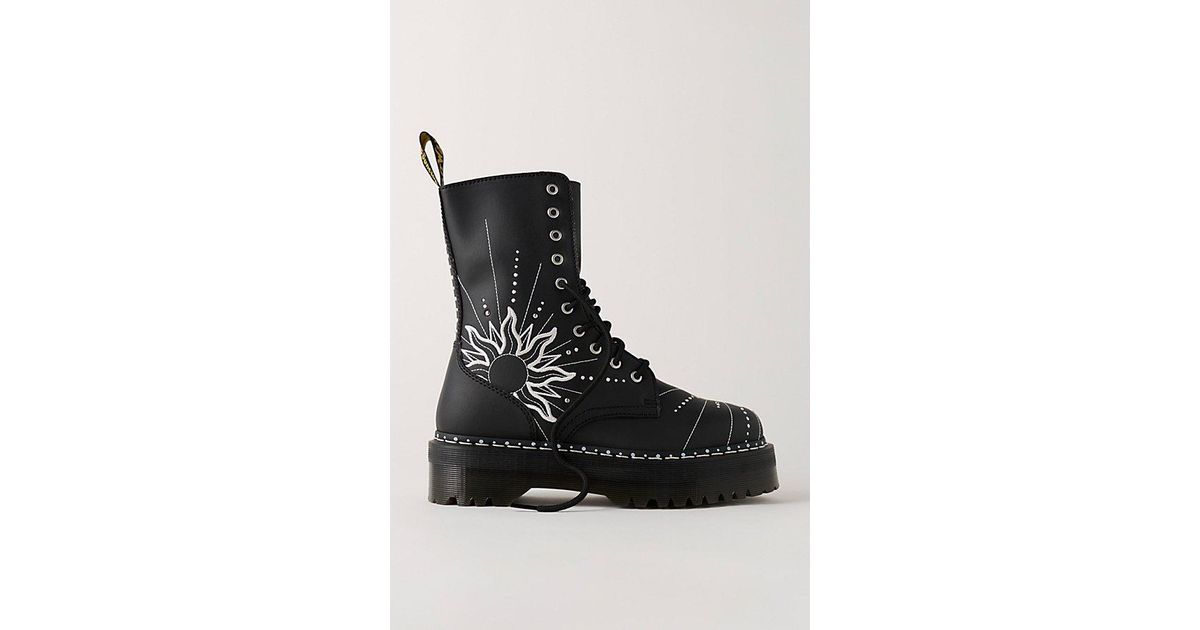 Dr. Martens Jadon Hi Solar Flare Boots in Black | Lyst