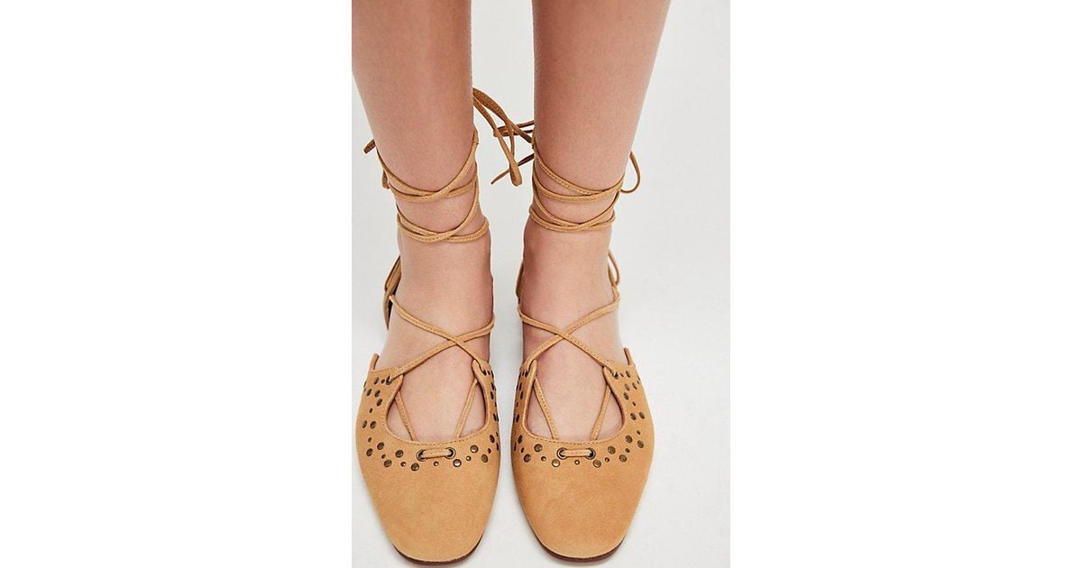 Spell Juliette Wrap Ballet Flats in White | Lyst