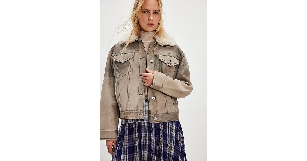 Stand Studio Daniela Leather Jacket in Blue | Lyst