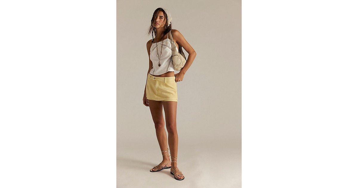 Free People Gallivanting Washed Skort By in Natural | Lyst