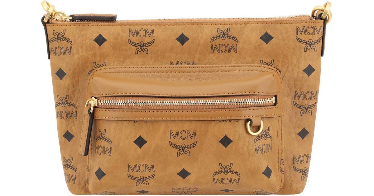 MCM Aren Visetos Crossbody Bag in Brown for Men | Lyst