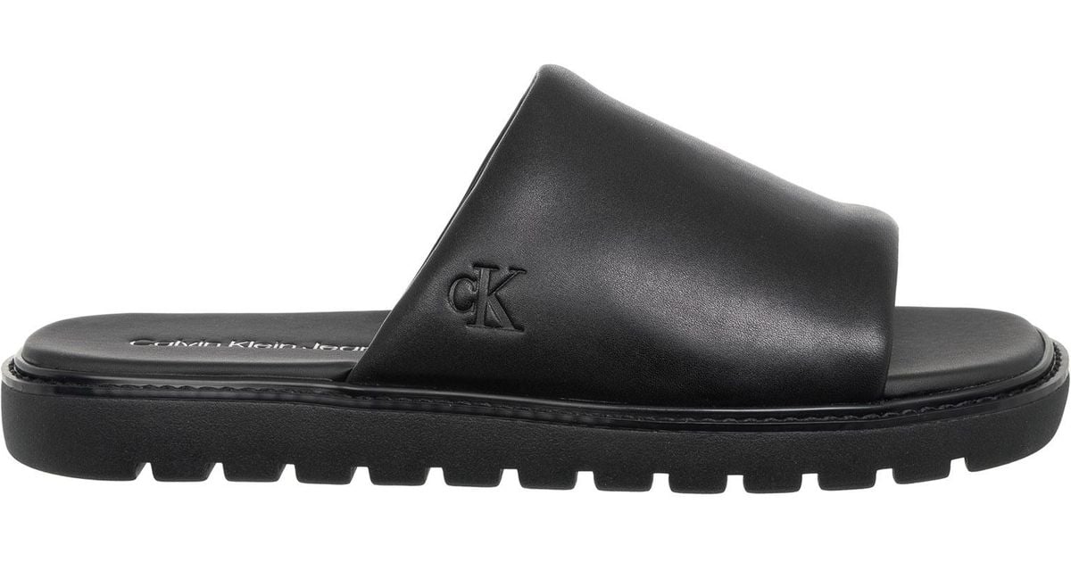 Calvin Klein Slides in Black for Men | Lyst