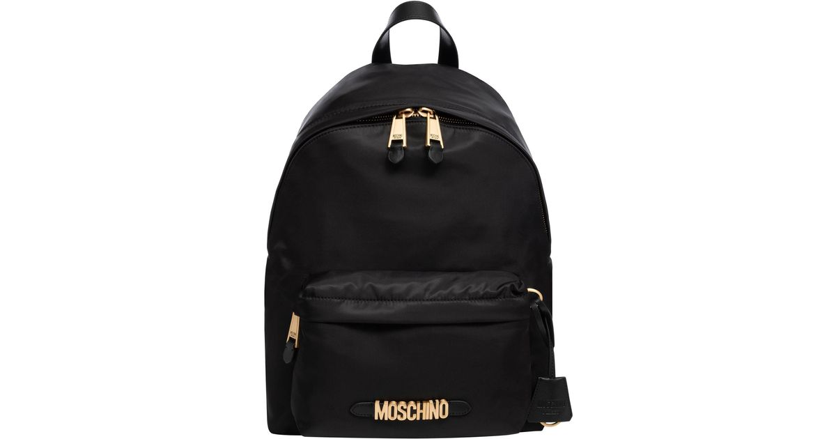 Moschino Logo Lettering Backpack in Black | Lyst