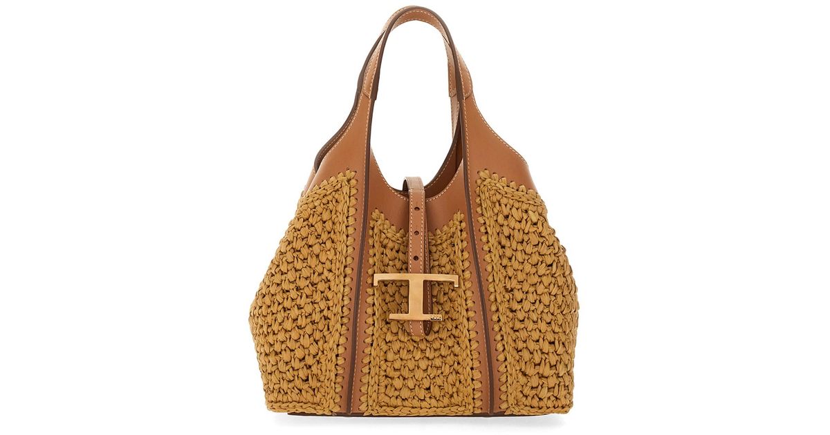 Tod's T Timeless Mini Bucket Bag in Brown | Lyst