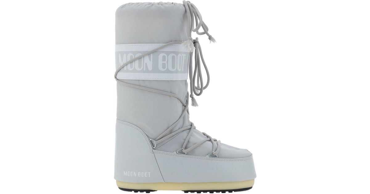 Moon Boot Icon Snow Boots in Gray | Lyst