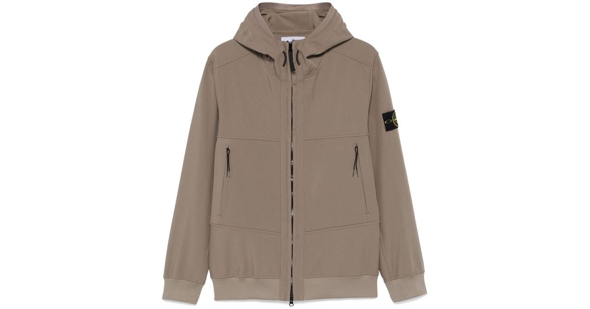 Stone Island Q0322 Soft Shell Jacket in Brown for Men | Lyst