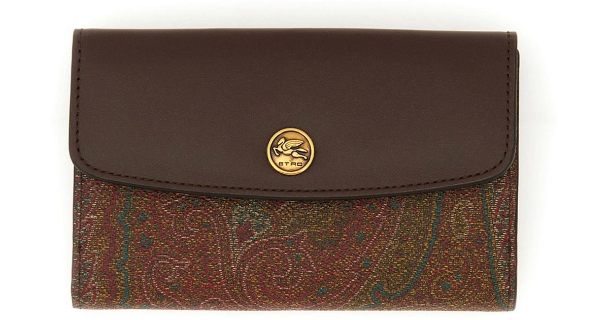 Etro Paisley Wallet in Brown | Lyst UK