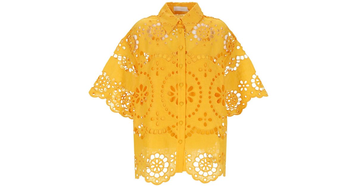Zimmermann Pop Top in Yellow | Lyst