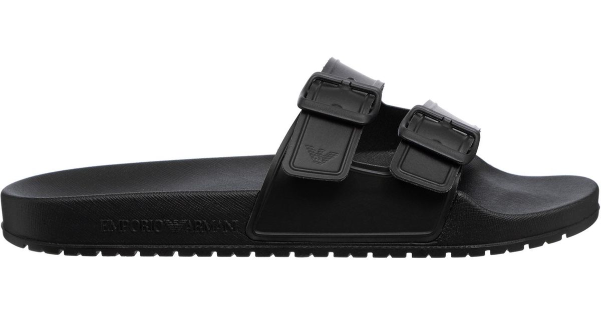 Emporio Armani Sandals in Black for Men | Lyst
