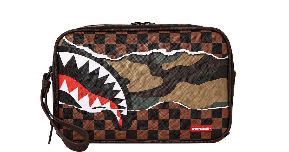 Sprayground Label Shark Toiletry Bag in Black for Men | Lyst Canada