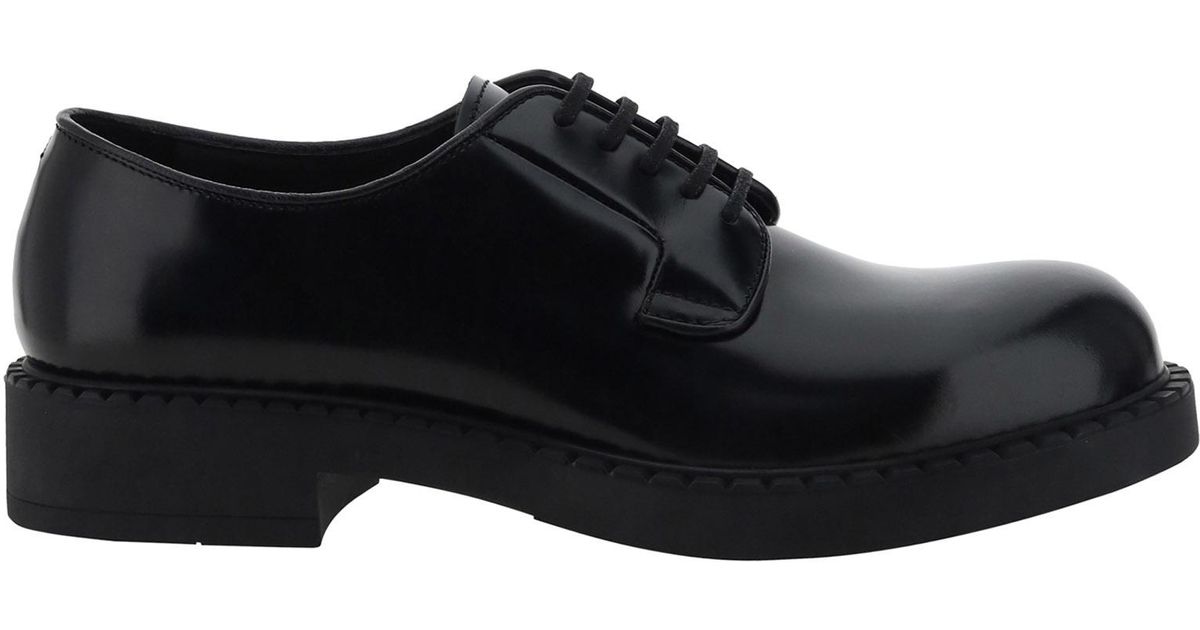 Prada Derby Shoes in Black for Men | Lyst