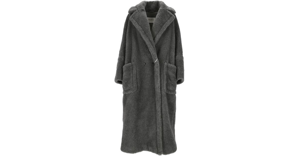 Max Mara Faux Fur Coats in Gray | Lyst