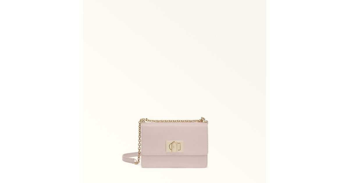 Furla 1927 Crossbody Mini Corolla Textured Leather in Natural | Lyst
