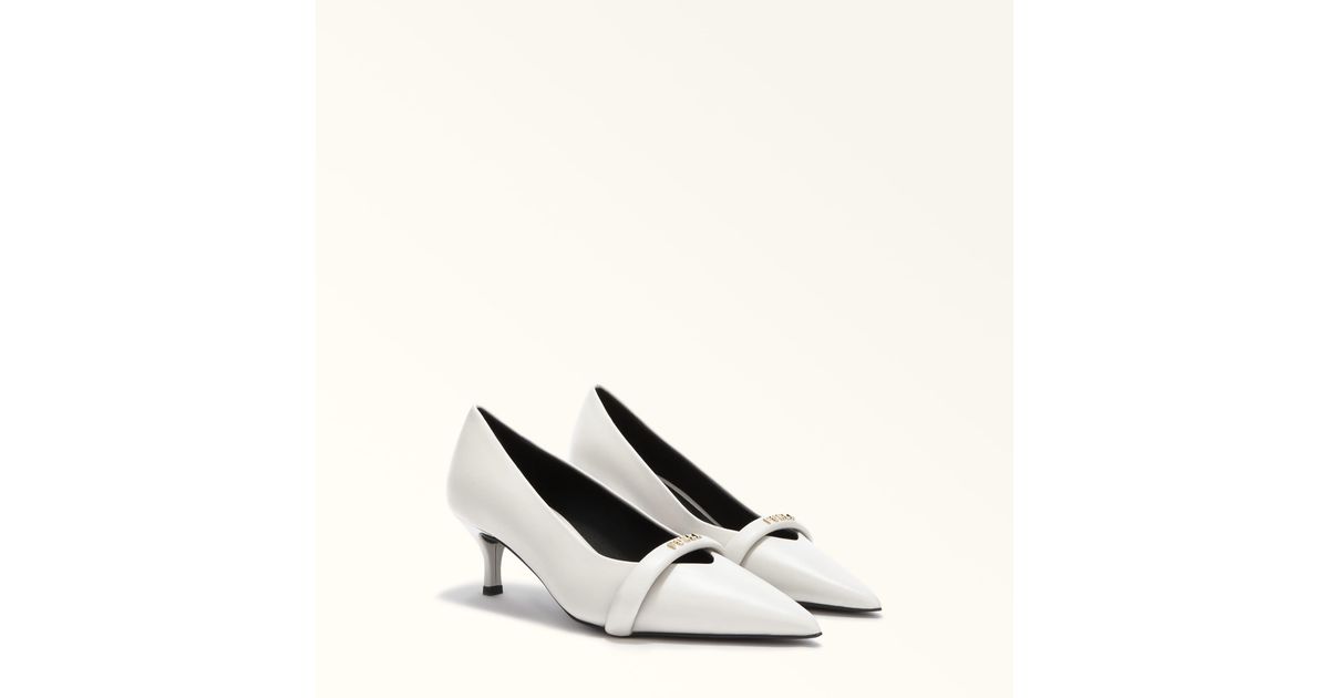 Furla Core Pump Marshmallow Smooth Leather in White | Lyst