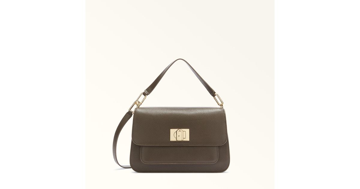 Furla Ella Top Handle Mogano Grained Calf Leather in Purple | Lyst UK