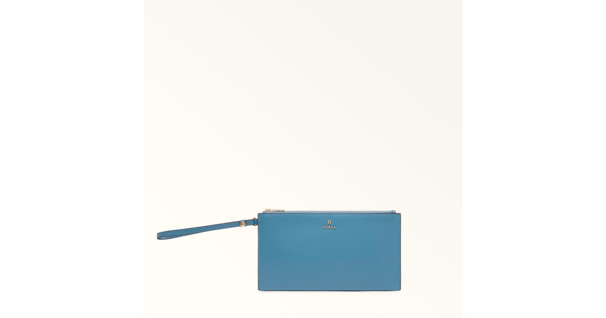 Furla Camelia Envelope Olympic Textured Leather in Blue | Lyst