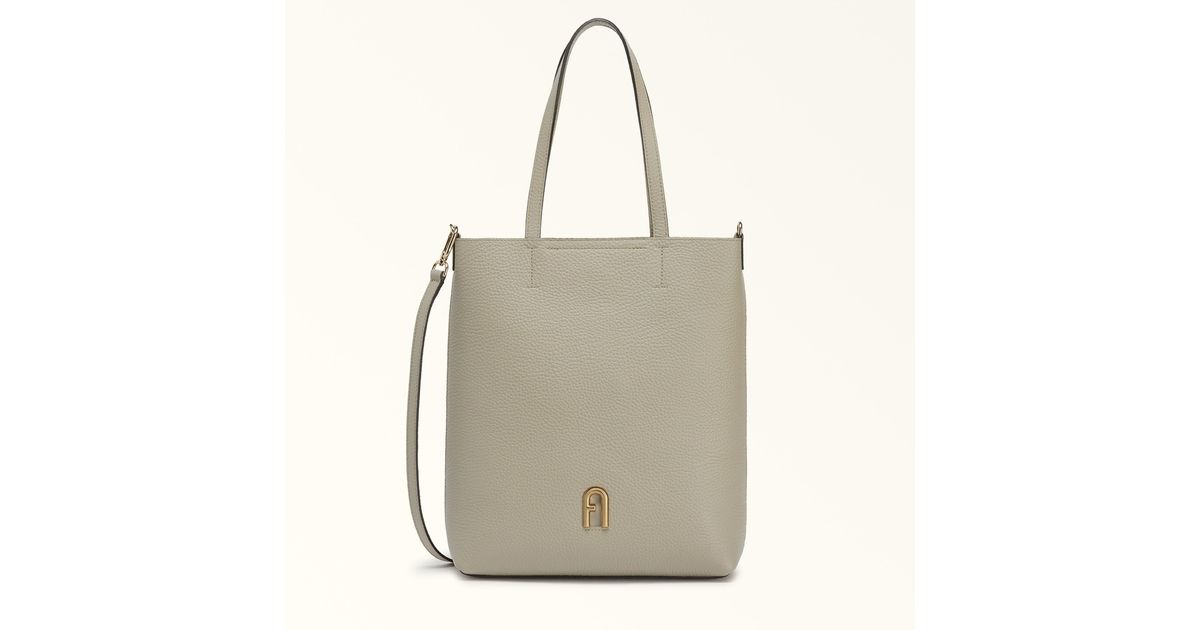 Furla Primula Tote Marmo C Light Grained Calf Leather in Gray | Lyst