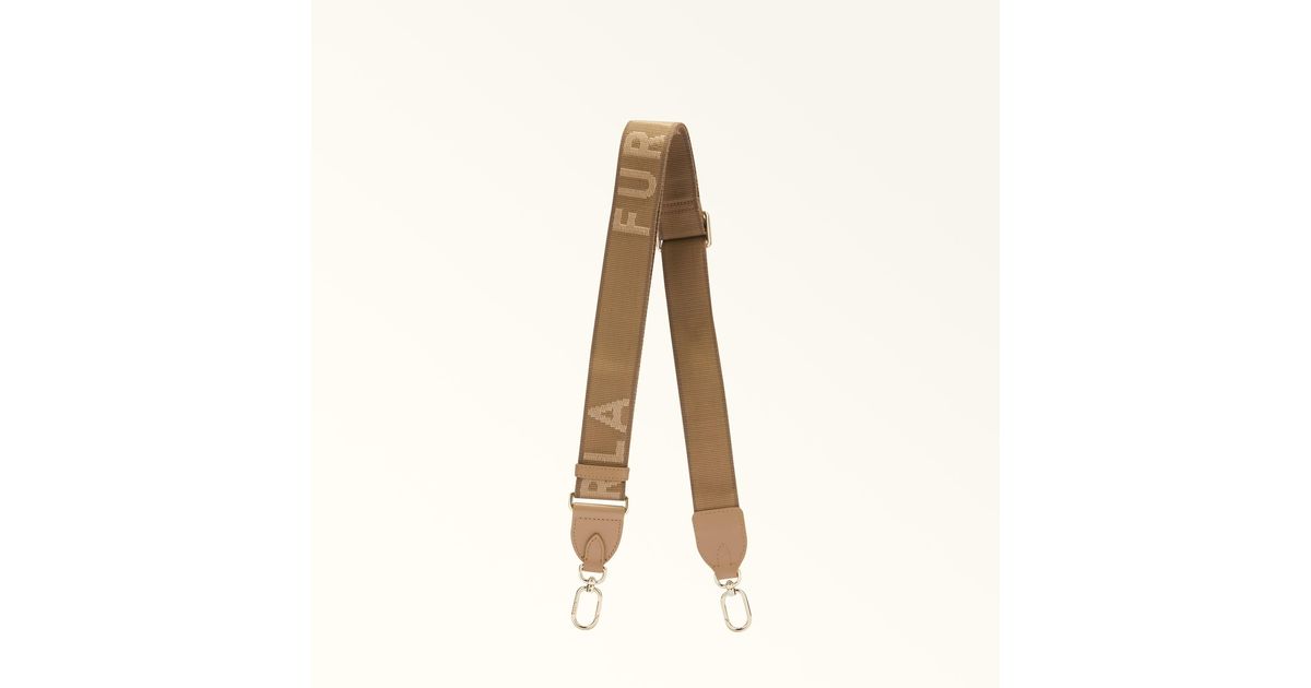 Furla Fiona Shoulder Strap Toni Deserto Webbing Strap in Natural | Lyst UK