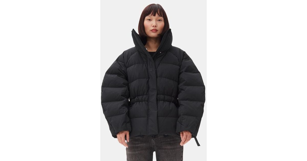 Ganni Tech Oversized Puffer Jacket in Black | Lyst