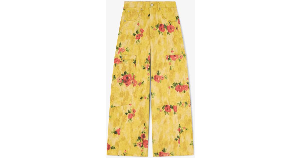 Ganni Baggy Wide Jeans in Yellow | Lyst UK