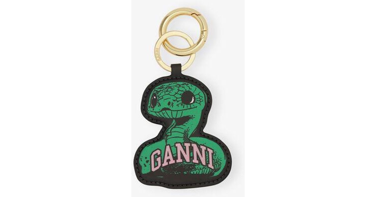 Ganni Snake Keyring in Green | Lyst