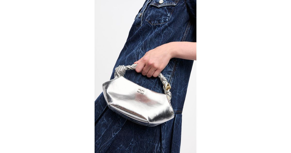 Ganni Mini Ganni Bou Top-Handle Bag in White | Lyst