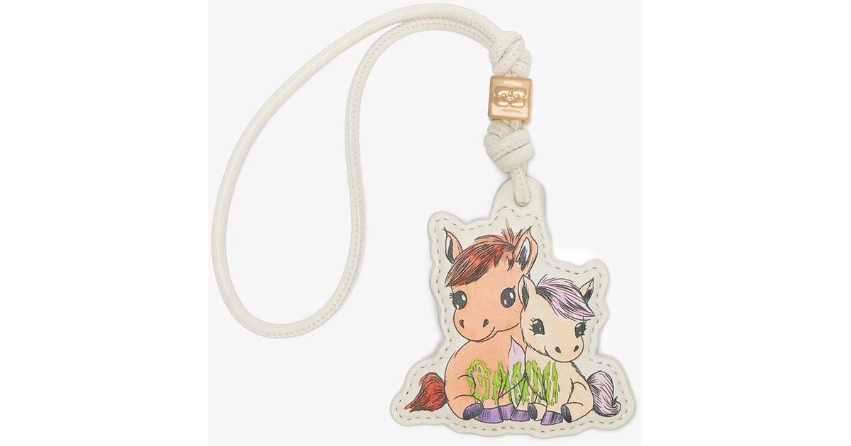 Ganni Pony Keychain in White | Lyst Canada