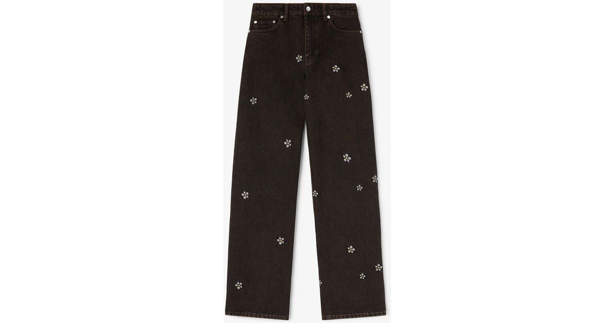 Ganni Daisy Duck Izey Jeans in Black | Lyst UK
