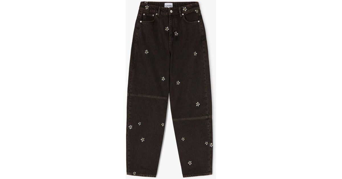 Ganni Daisy Duck Stary Jeans in Black | Lyst UK
