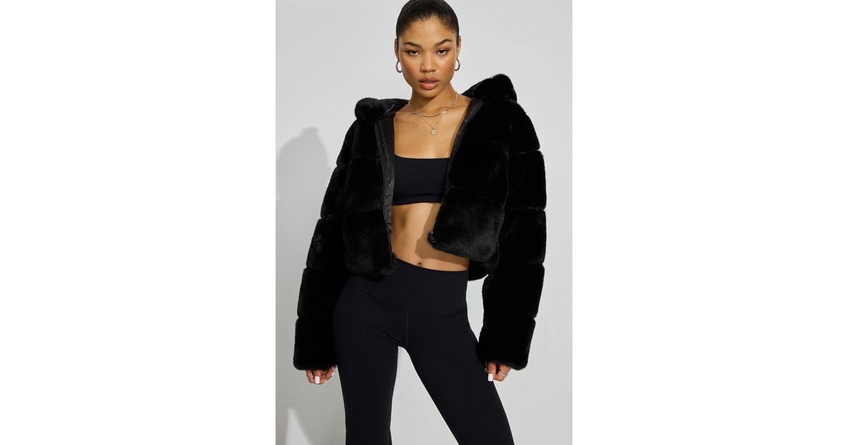 Garage Faux-Fur Puffer Jacket in Blue | Lyst