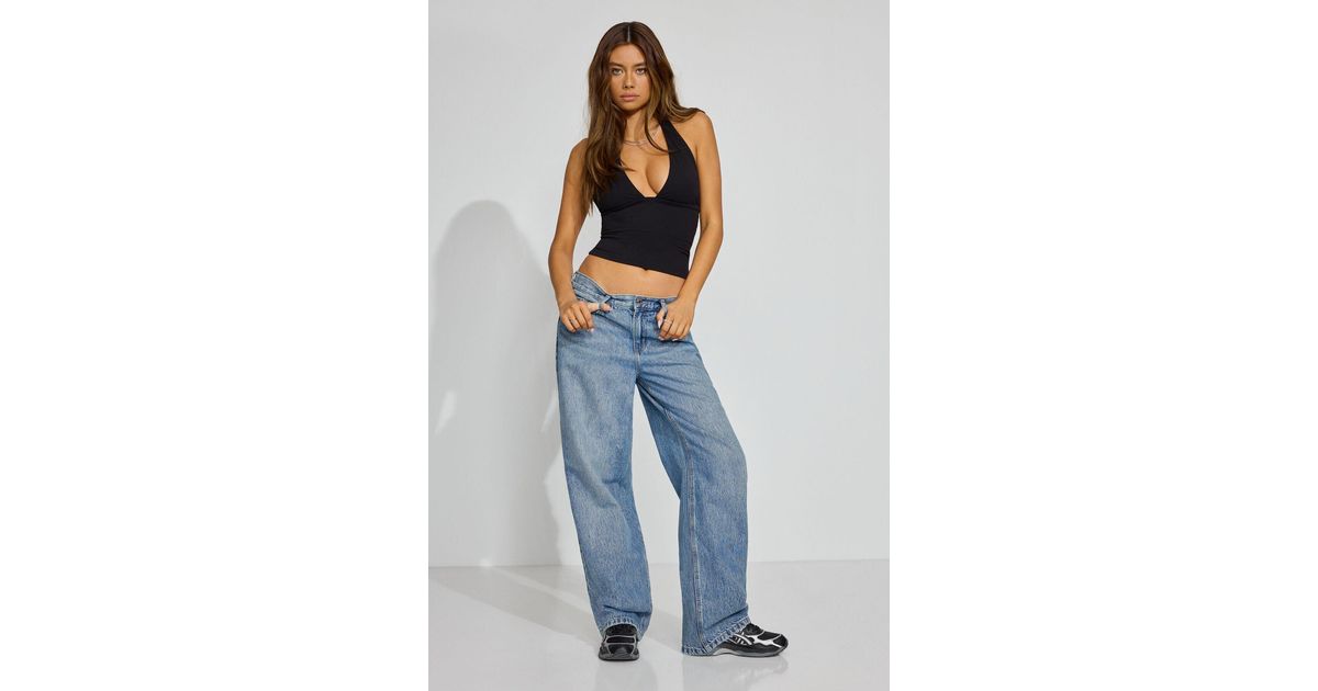Garage Low Rise Baggy Jeans in Blue | Lyst