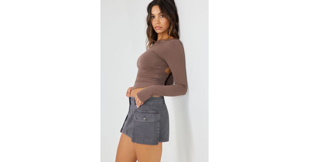Garage Tia Cargo Skort in Brown | Lyst