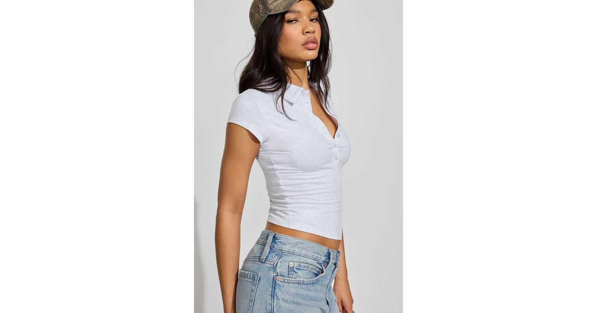 Garage Cotton Sleek Short Sleeve Polo in White | Lyst