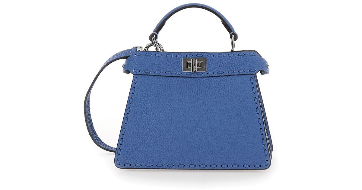 Fendi 'Peekaboo Iseeu Petite' Handbag With Twist Lock Closure in Blue ...