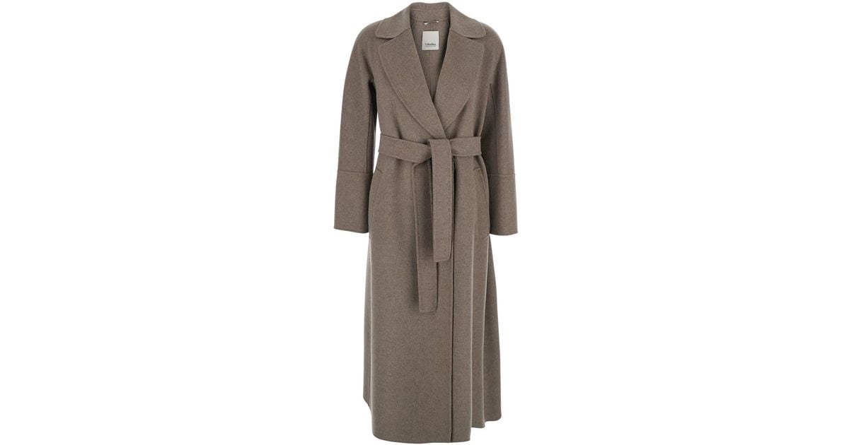 Max Mara 'S Maxmara 'Elisa' Coat With Wide Classic Lapels And Waist ...