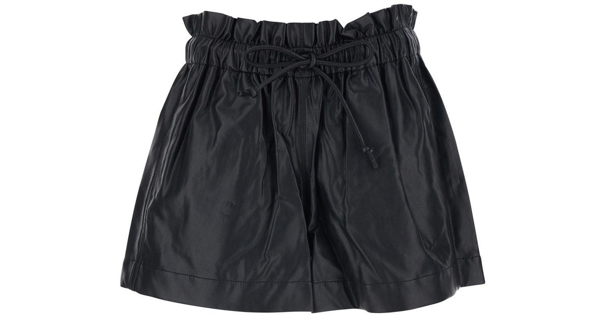 Isabel Marant 'Naline' Shorts With Drawstring Elastic Waist in Black | Lyst