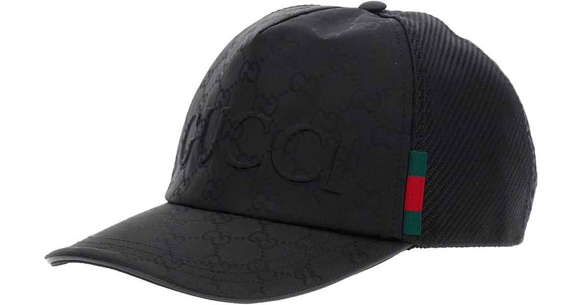 Gucci Baseball Cap With Logo Lettering On The Front And Web Deta in ...