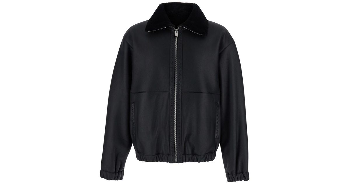 Fendi Shearling Jacket With Dropped Shoulders And Ff Patch On The Rear ...